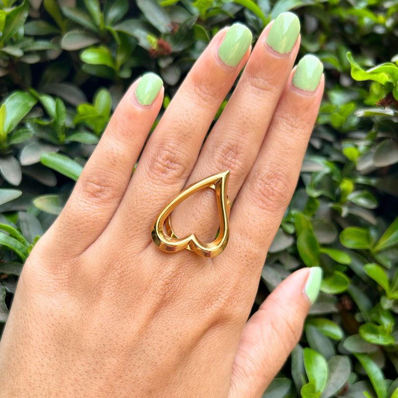 Hollow Heart Finger Ring