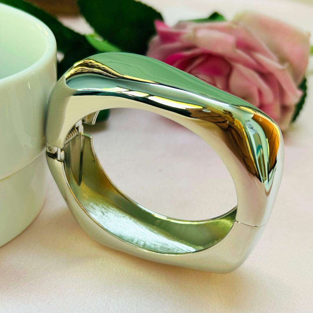 Silver Square Shiny Handcuff / Kada