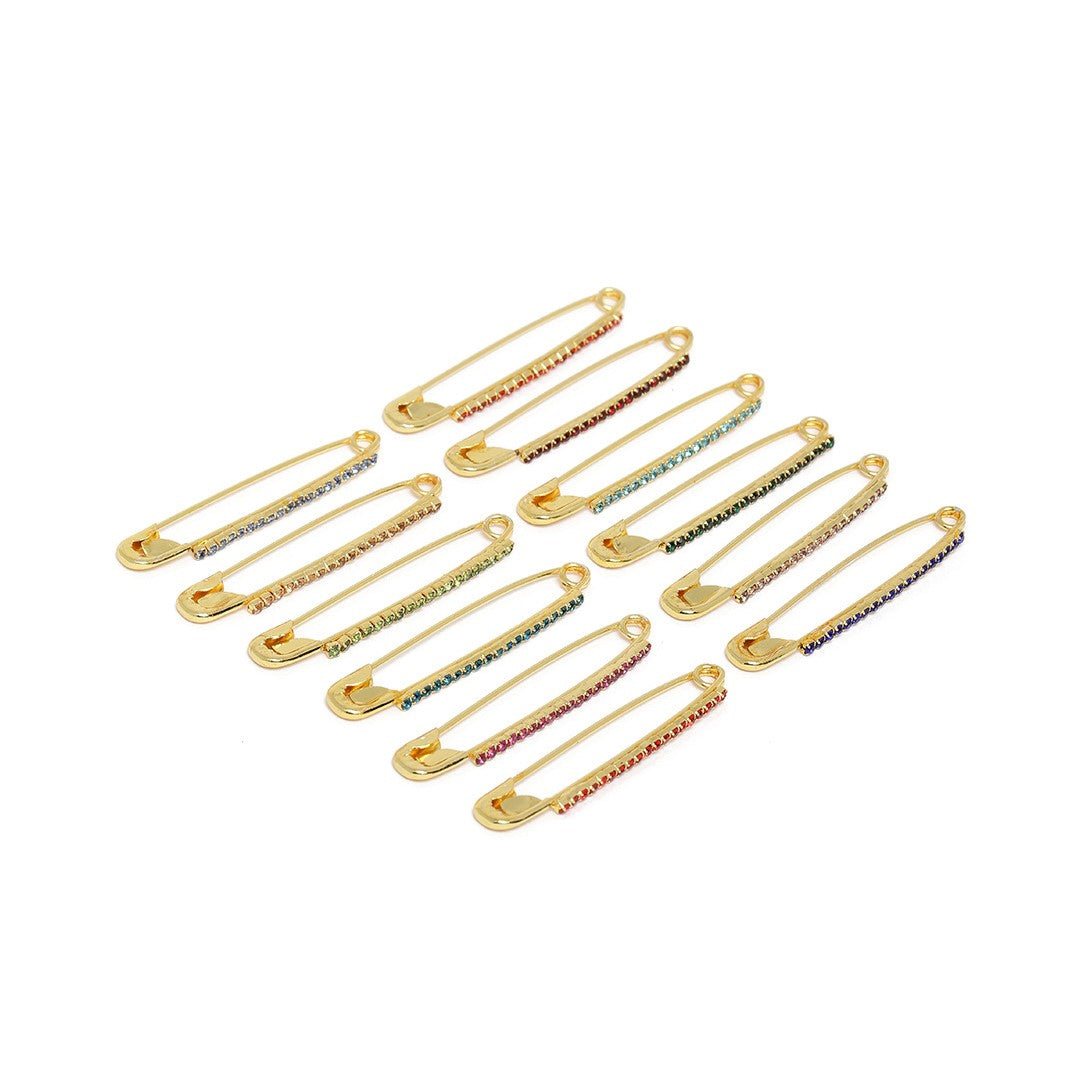 Laida Set of 12 Rhinestone-Studded Saree Safety Pins